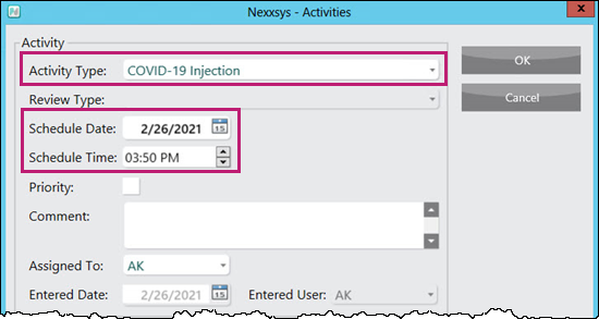 Scheduling COVID-19 Injection Activities