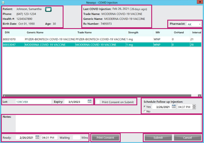 COVID Injection Window Overview