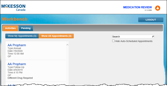 Patient Centre Workbench