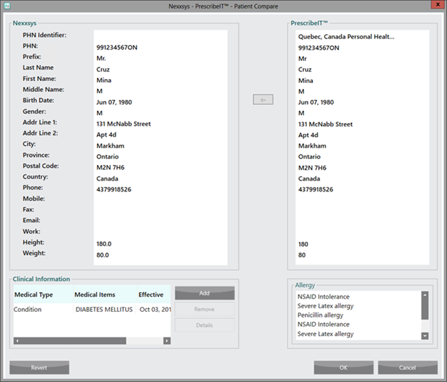 Synchronizing a Patient Folder to PrescribeIT™