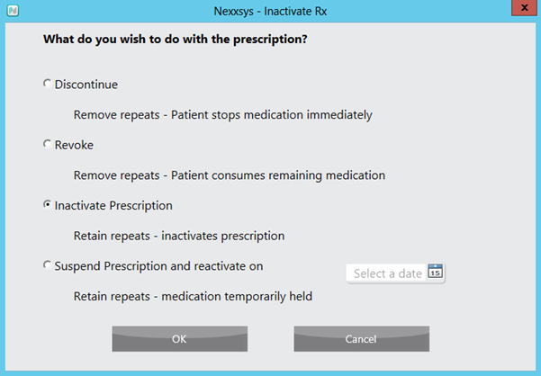 Inactivating a Prescription