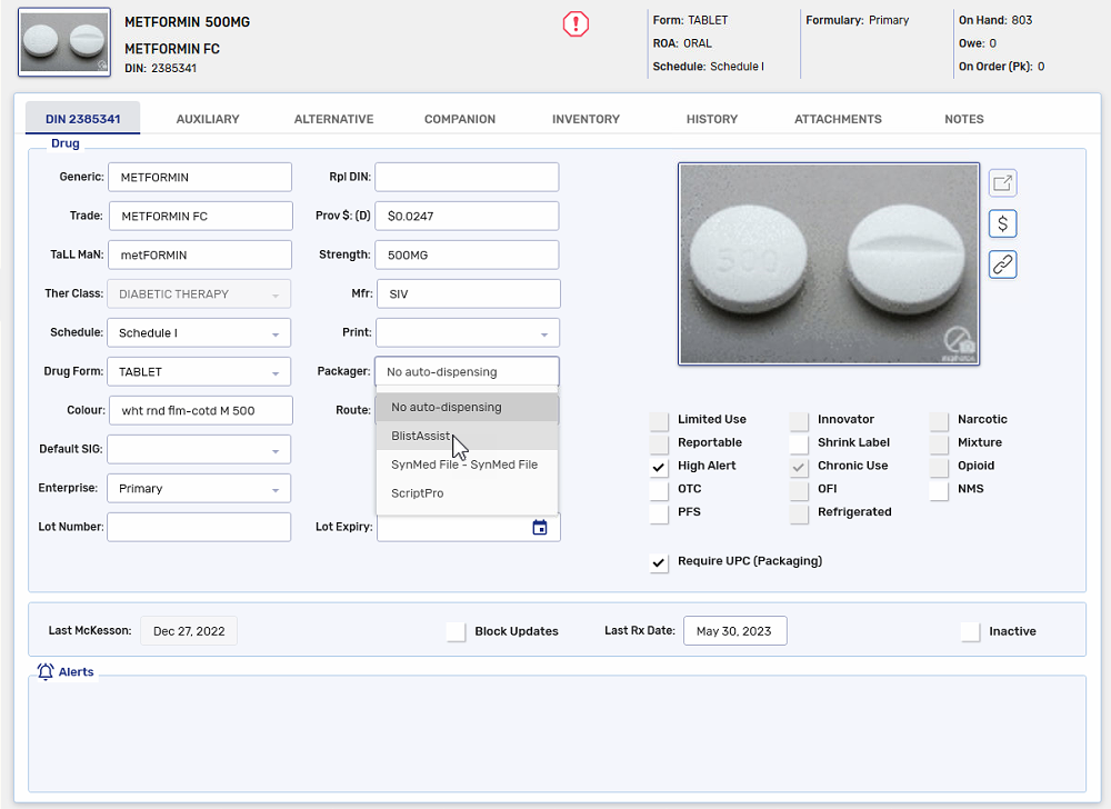 Central Fill/Non-Retail Packager Prescription Setup