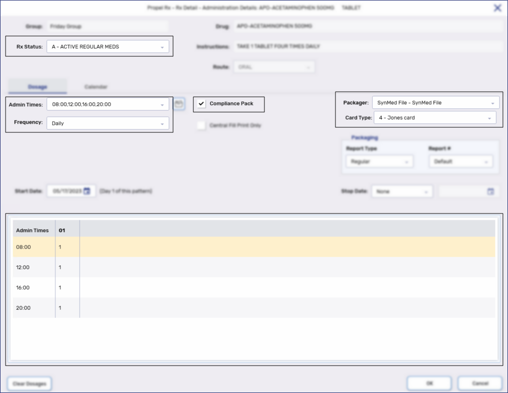 Central Fill/Non-Retail Packager Prescription Setup