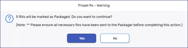 Marking Compliance Packages as Packaged