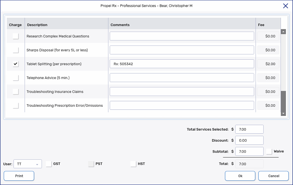 Generating the Professional Services Invoice