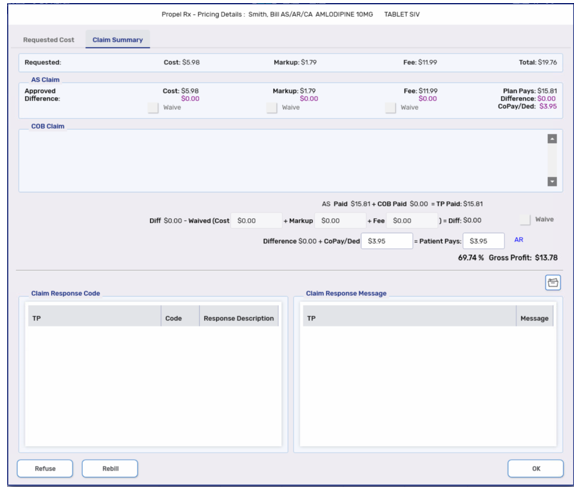 Billing a Prescription to Accounts Receivable