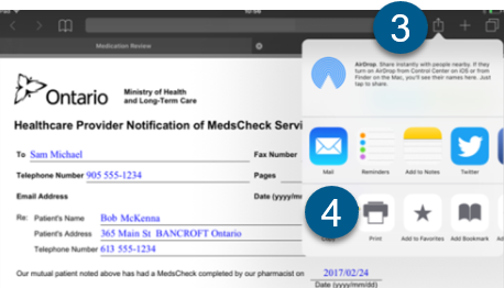 Printing an At Home Medication Review on a Wireless Printer