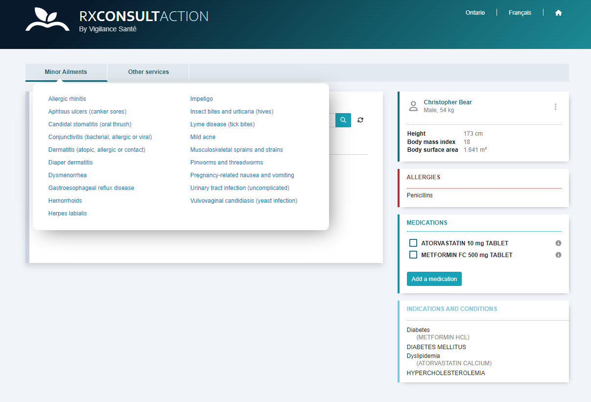 Documenting a Minor Ailment Service in RxConsultAction