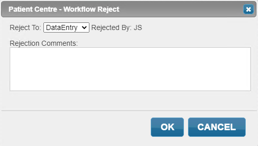 Rejecting a Prescription to a Previous Workflow Step