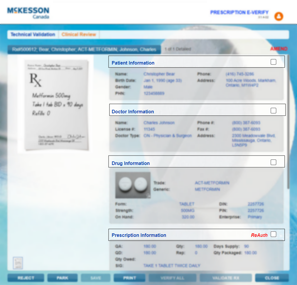 Performing Technical Validation in Patient Centre