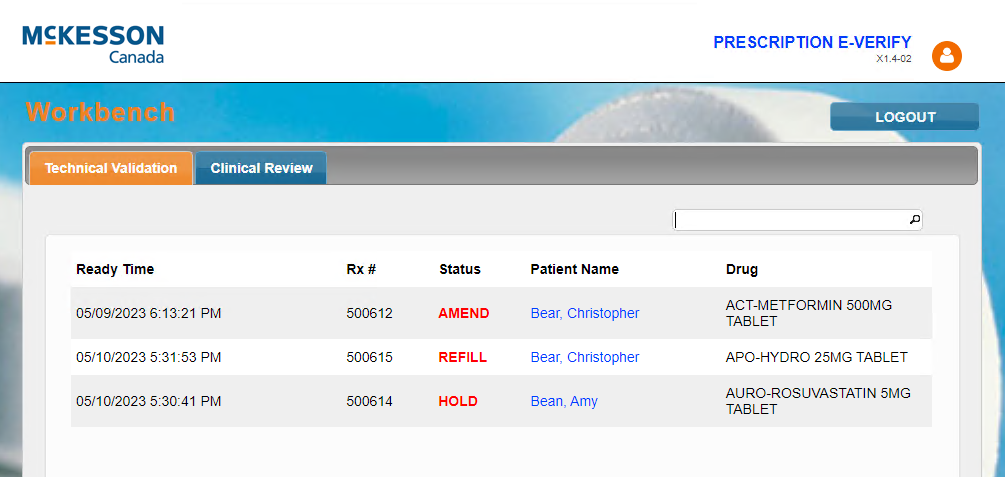 Technical Validation in Patient Centre