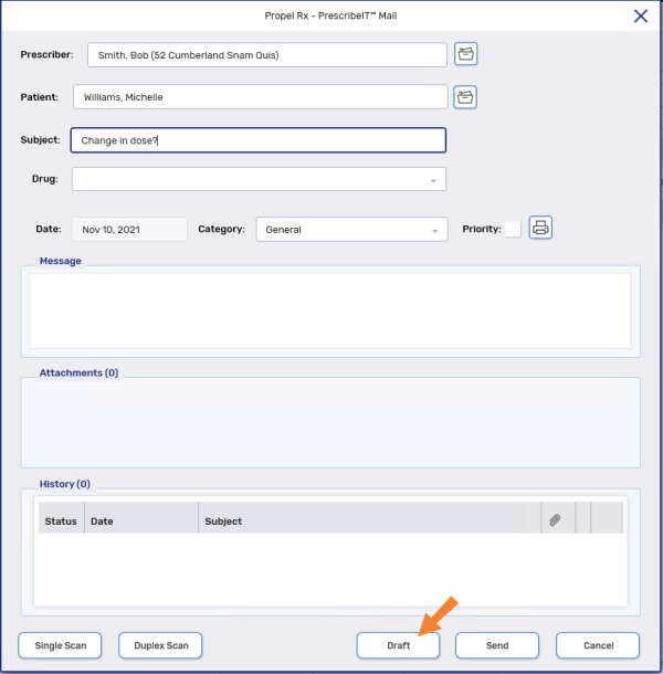 Saving a Draft Clinical Communication Message